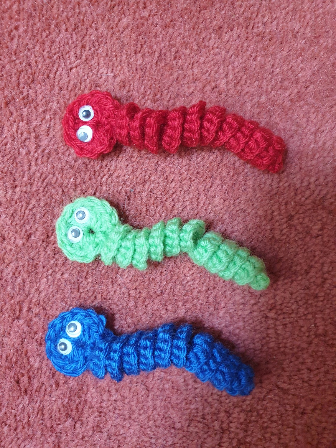 2 X Worry Worms Handmade Crochet ADHD Anxiety Relief Fidget | Etsy