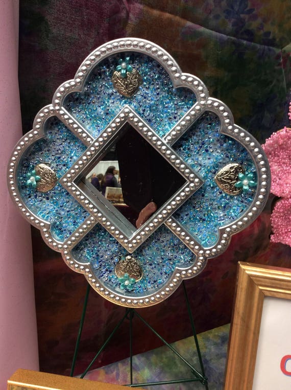 Mirror Silver Color With Light Blue Beads. See Picture - Etsy