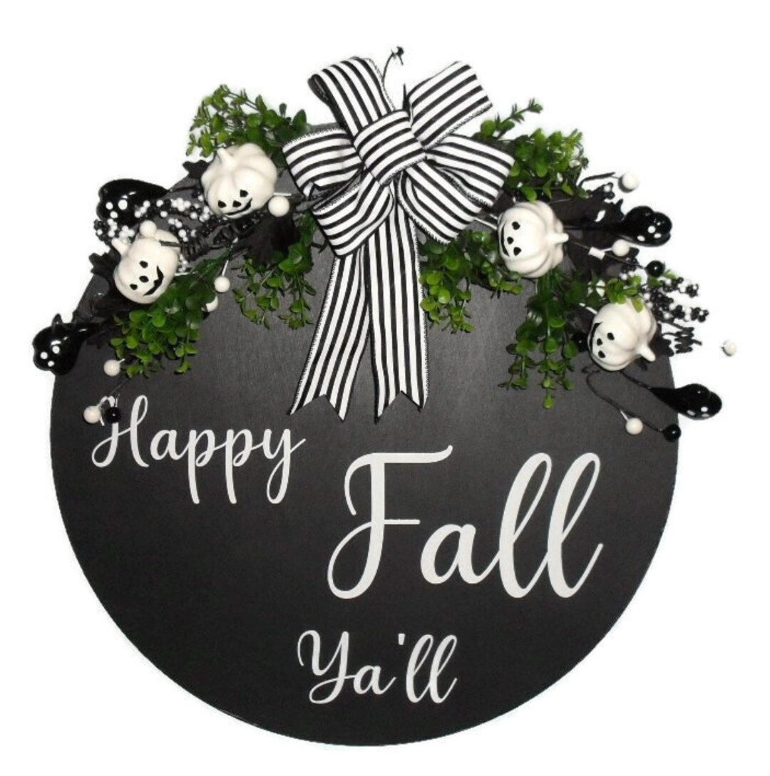 Happy Fall Yall Door Hanger, Fall Door Decor - Etsy