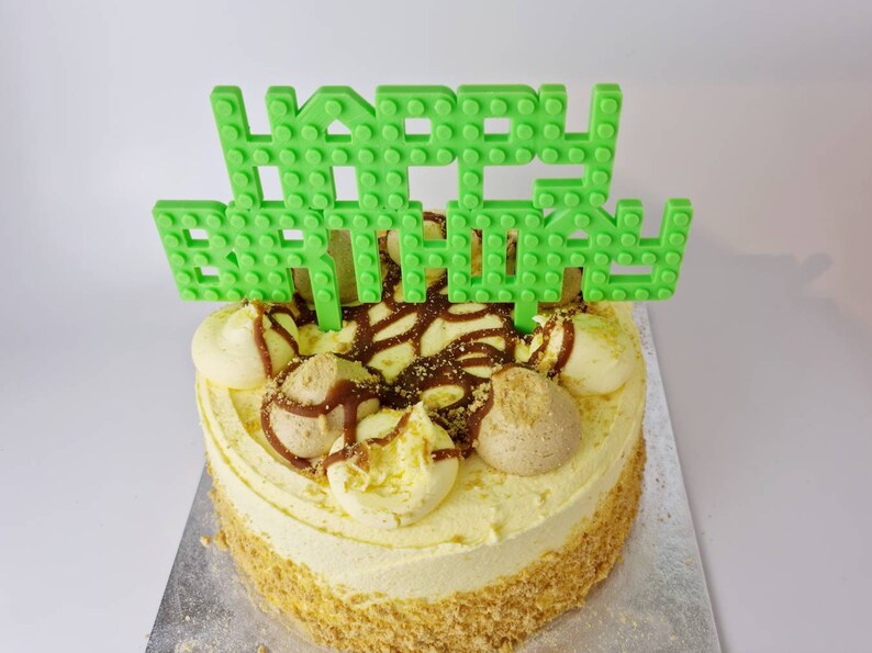 Happy Birthday Brick Inspired Cake Topper / Cake Decoration / - Etsy UK