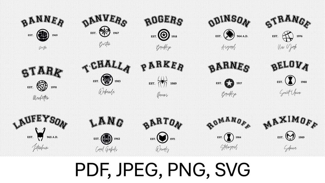 Marvel University Svg, MCU Varsity Svg, Marvel Png, MCU Png, Digital ...