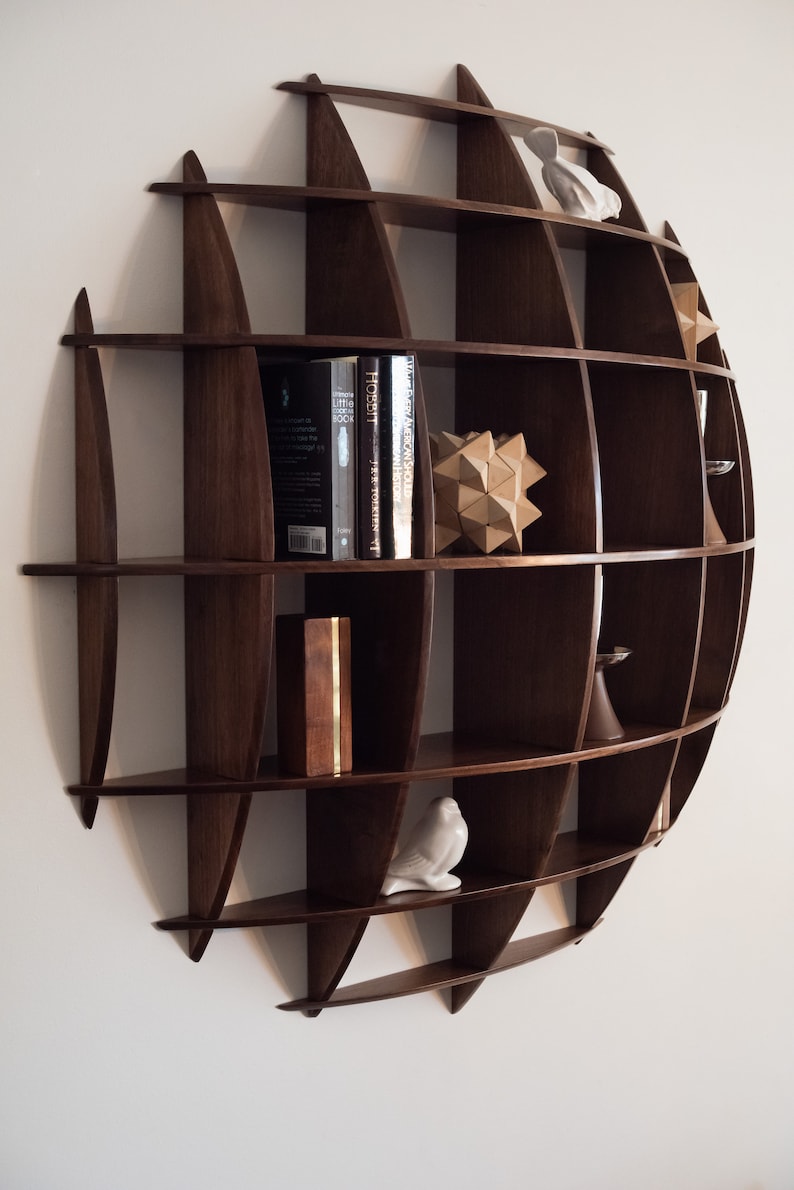 Sphere Wall Shelf: Geometric Wood Floating Shelving - Etsy