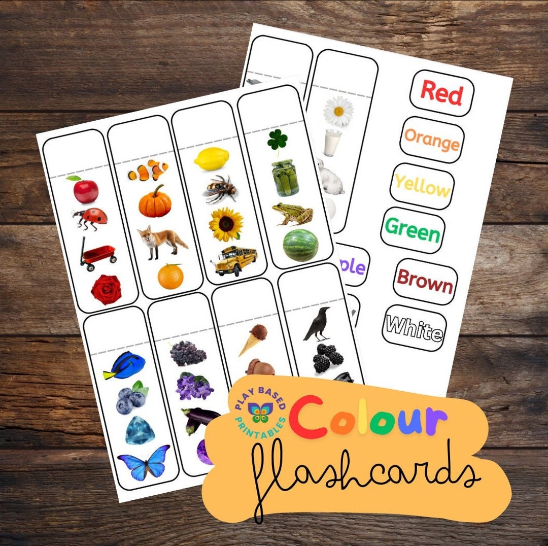 Interactive Colour Flashcards, Printable, Learn Colours, Words and ...