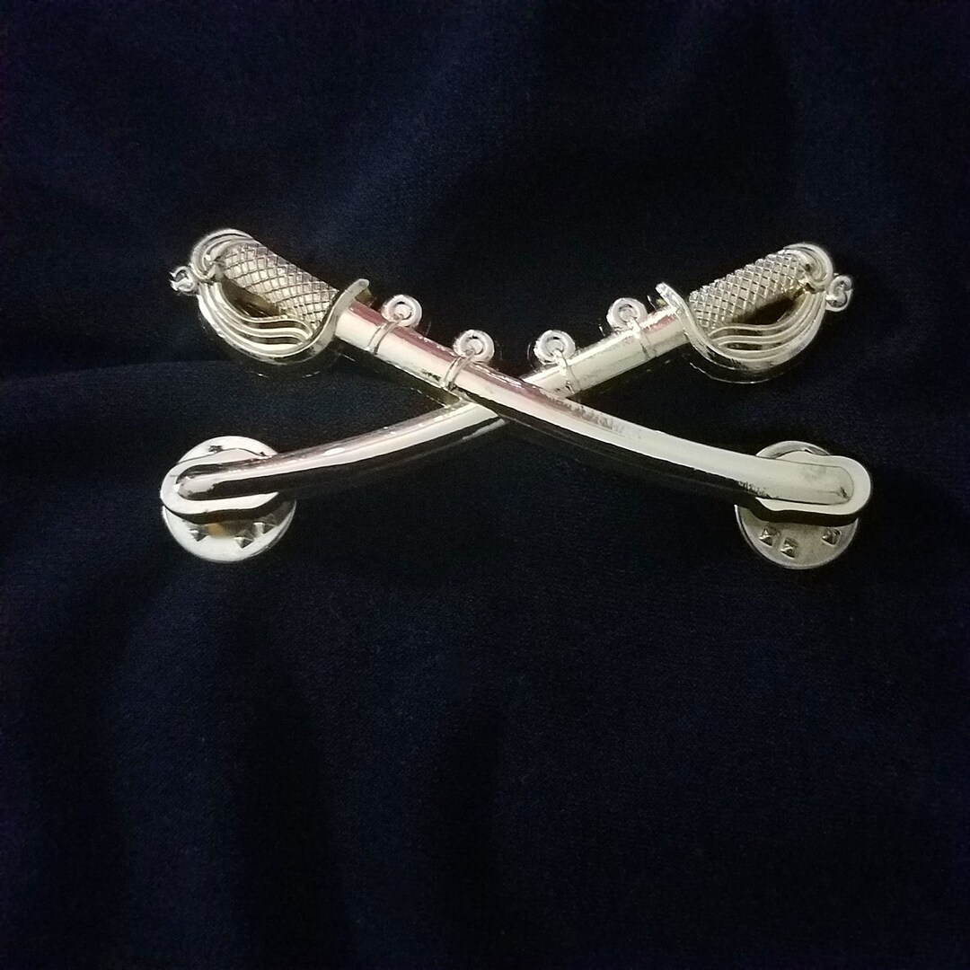 Crossed Sabers Cavalry Pin: Shiny Gold Finish - Free Fast Shipping - Etsy