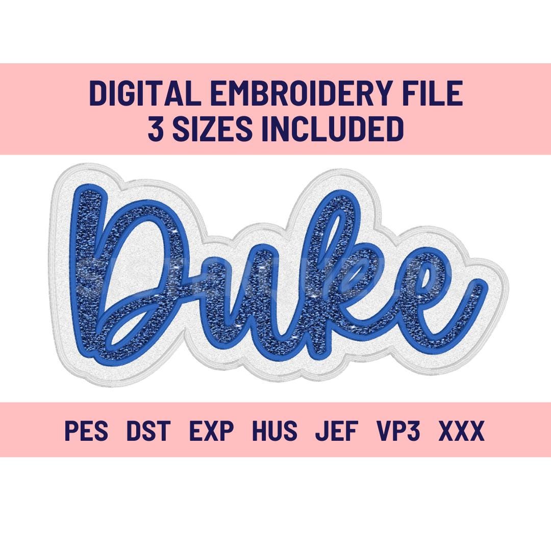 Double Stacked Satin Stitch Applique Design for HTV-DUKE - Etsy