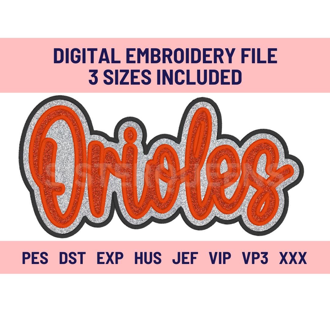 Double Stacked Satin Stitch Applique Design for HTV-ORIOLES - Etsy