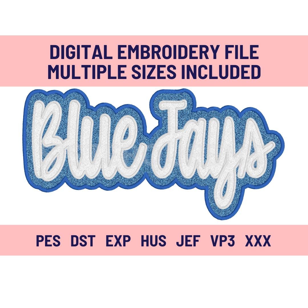 Applique Design, BLUE Jays-double Stacked Satin Stitch, Digital ...