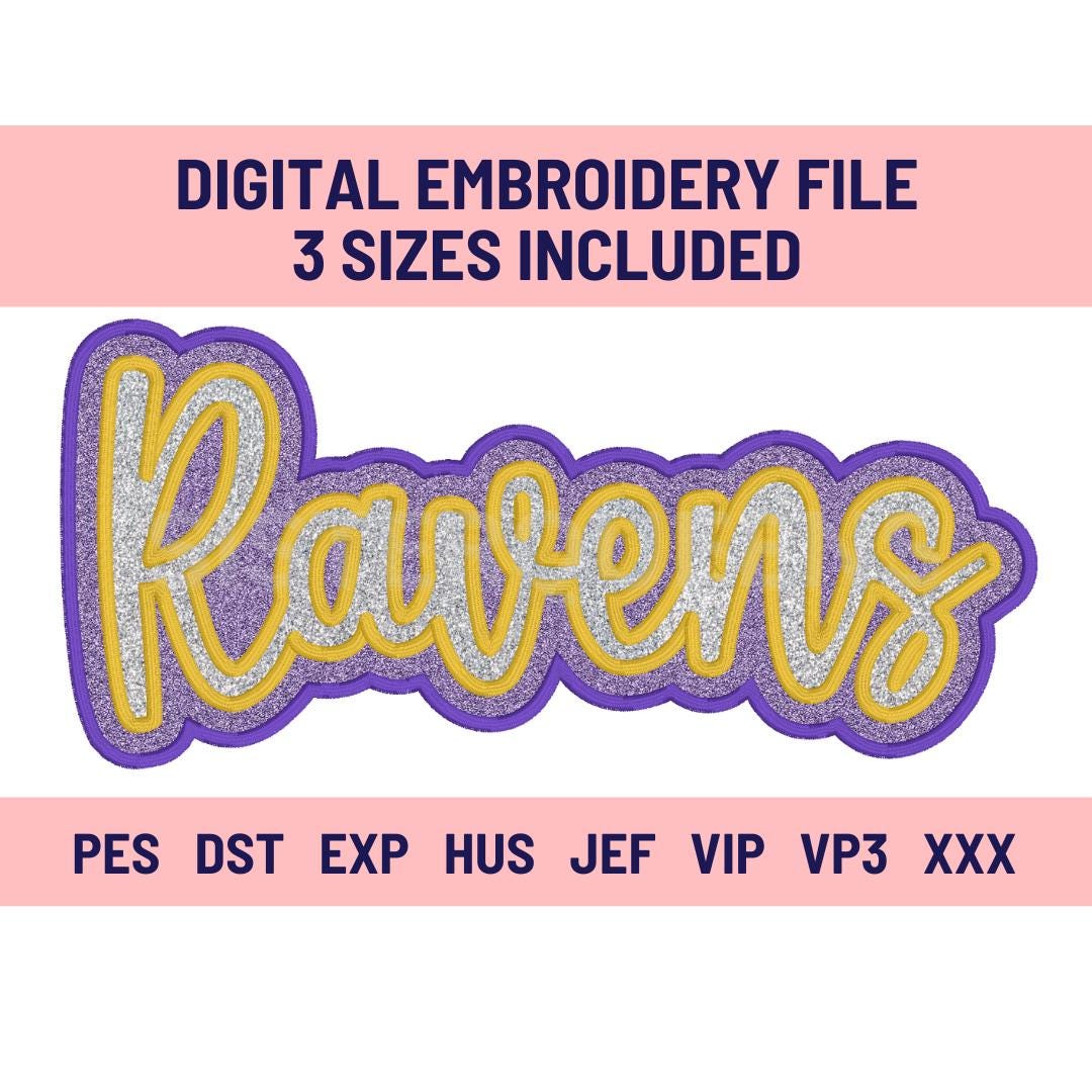 Double Stack Applique-ravens-digital File Embroidery Design - Etsy