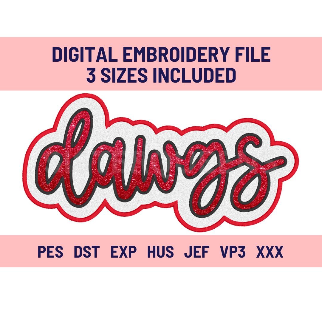 Double Stack Applique-dawgs-digital File Embroidery Design - Etsy