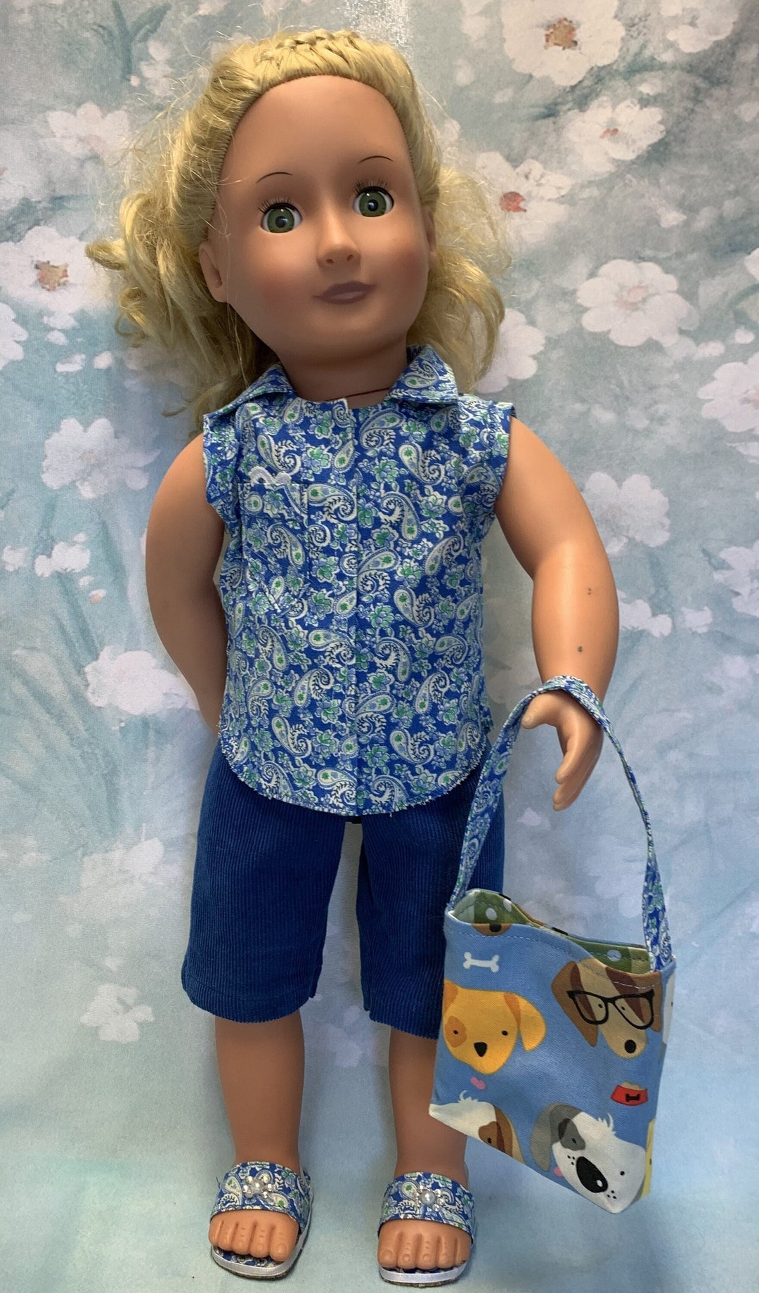 OUR GENERATION Shorts and Sleeveless Shirt With Sandals and Bag - Etsy