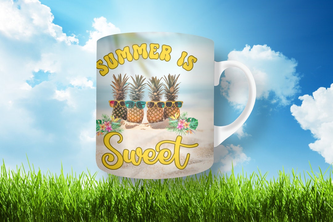 Summer is Sweet Ceramic Coffee Mug, Sweet Summer Sun Cup, Cool ...