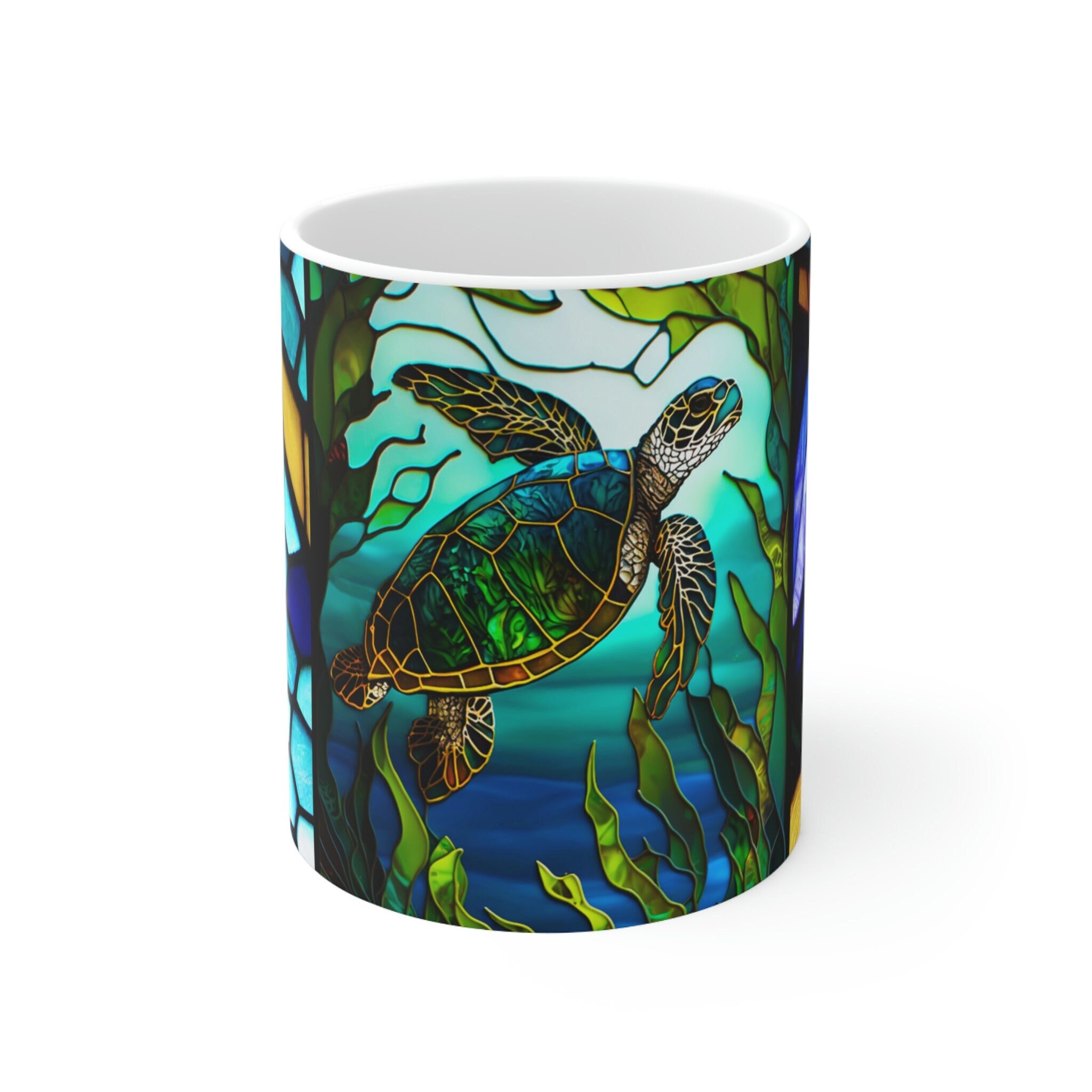 Sea Turtle Ceramic Mug Ocean Life Coffee Mug Underwater - Etsy