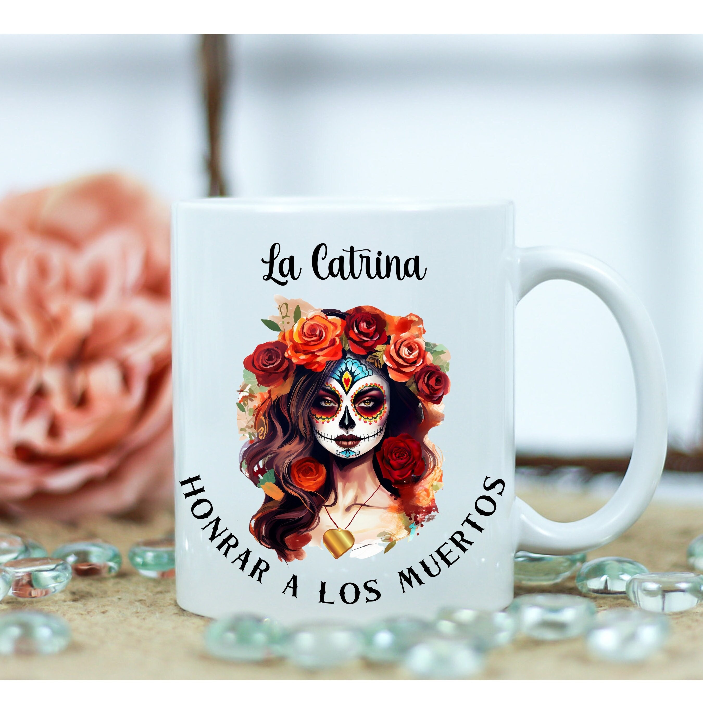La Catrina Honor the Dead Ceramic Coffee Mug, Dia De Los Muertos Cup ...