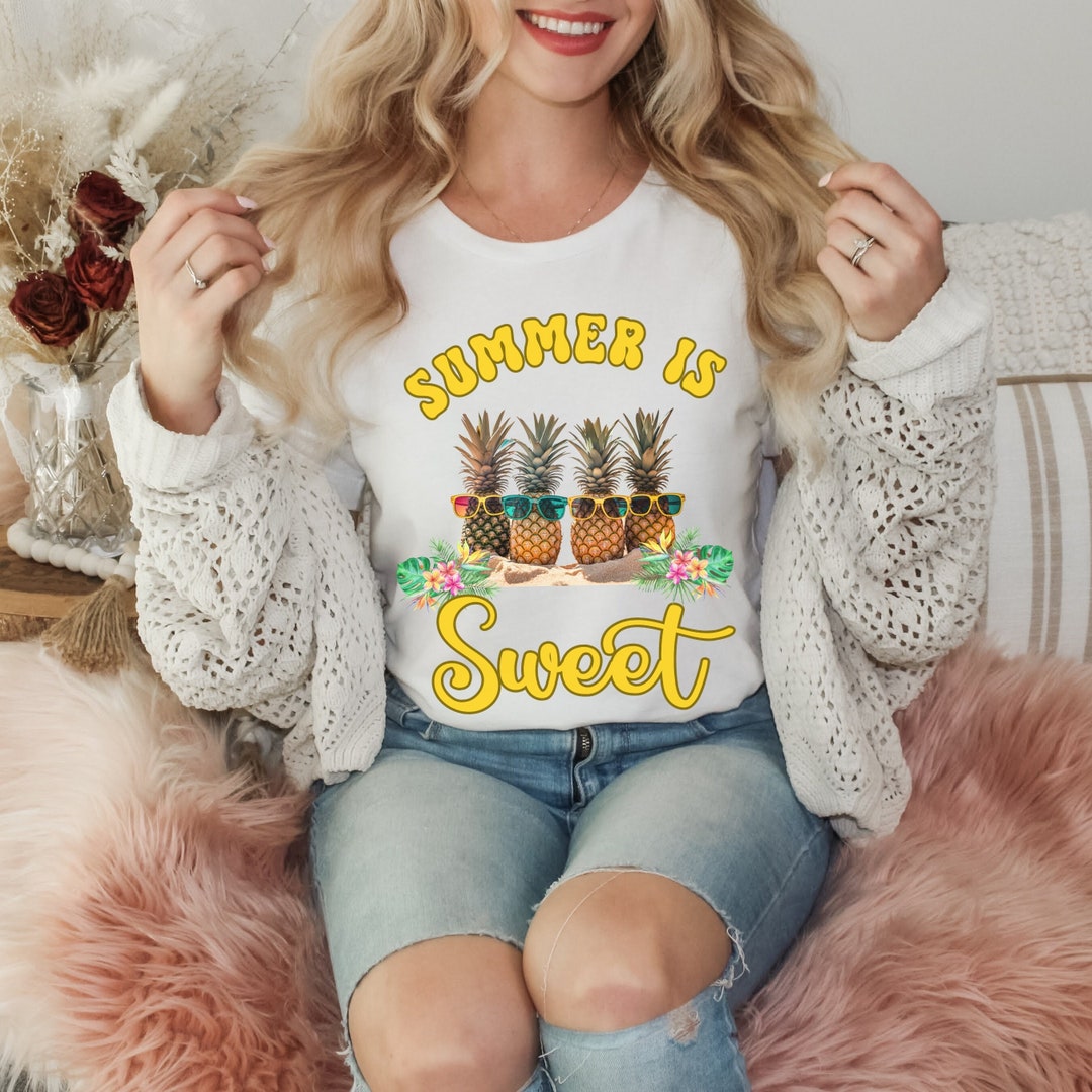 Summer is Sweet T-shirt, Sweet Summer Sun Tee, Cool Pineapple Shirt ...
