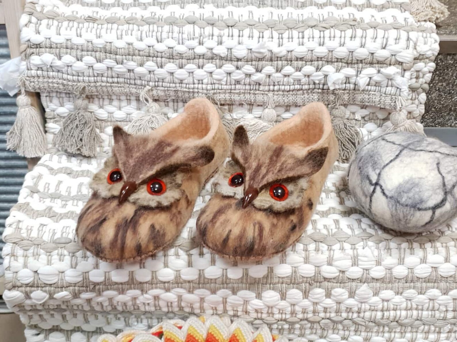 Owl Slippers Mens-woolen Slippers-felt- Slippers-woolen Clogs-felt ...