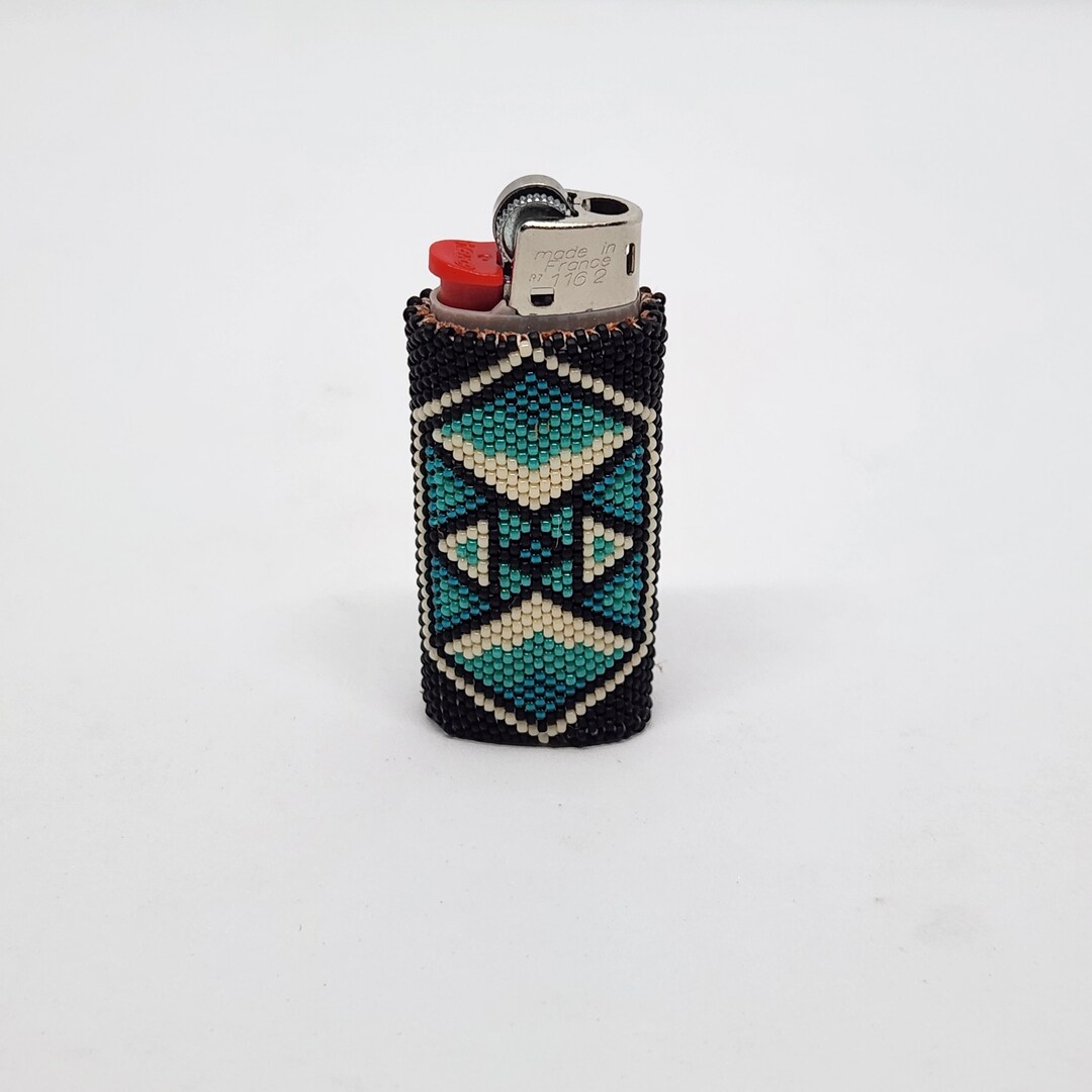 Green Beaded MINI Bic Lighter Cover - Etsy