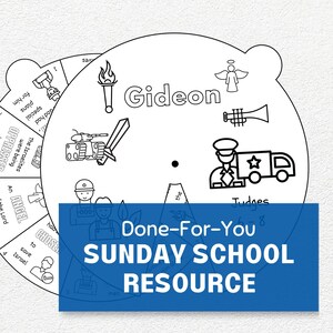Gideon Coloring Wheel, Printable Sunday School Craft, Bible Story ...