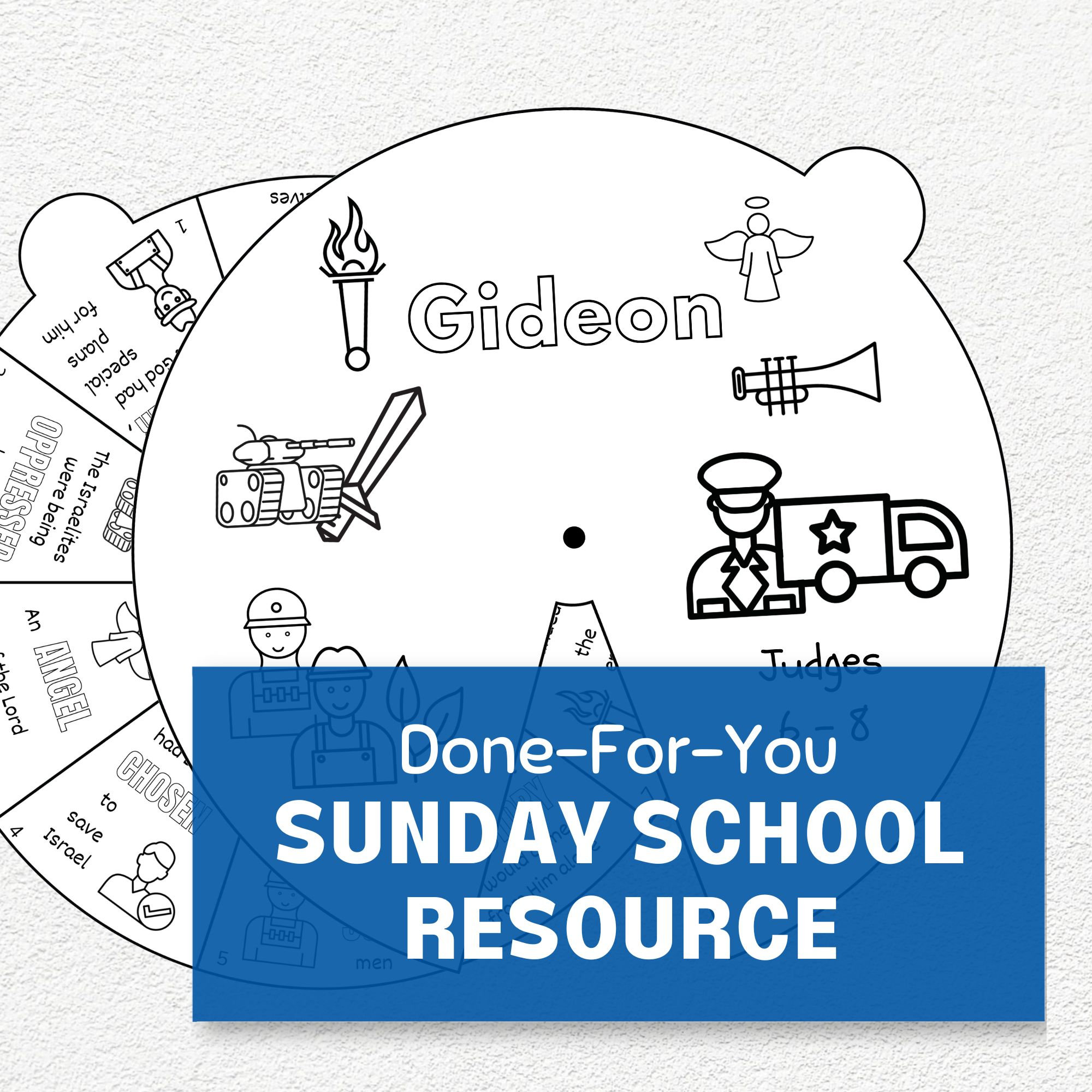 Gideon Coloring Wheel, Printable Sunday School Craft, Bible Story ...