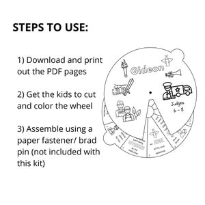 Gideon Coloring Wheel, Printable Sunday School Craft, Bible Story ...