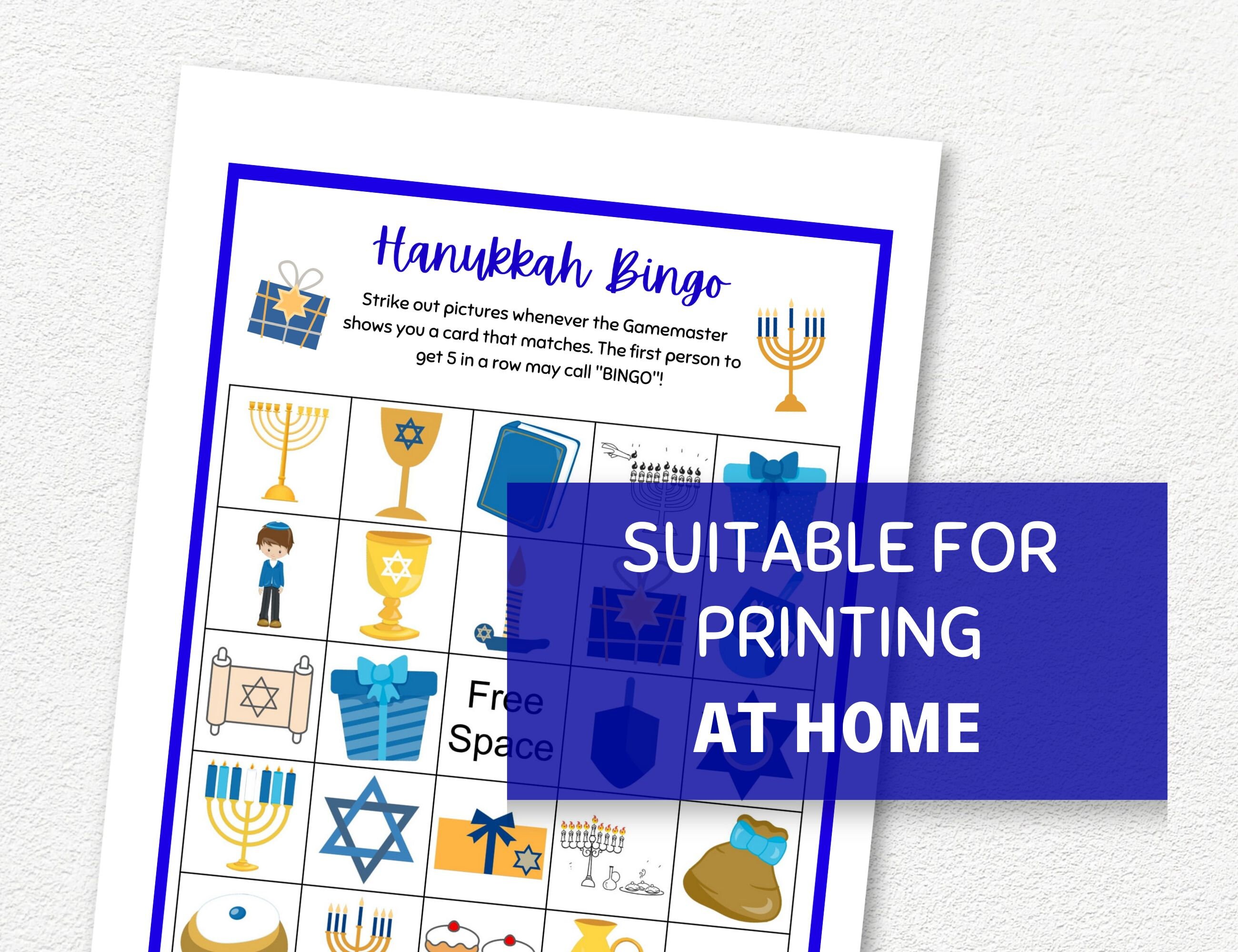Hanukkah Bingo Game Printable, 25 Bingo Cards, Jewish Festival Games ...