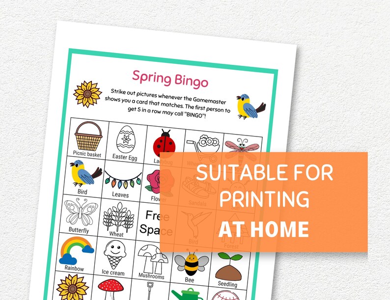 Spring Bingo Cards Printable, Seasonal Bingo 100 Cards, Spring ...