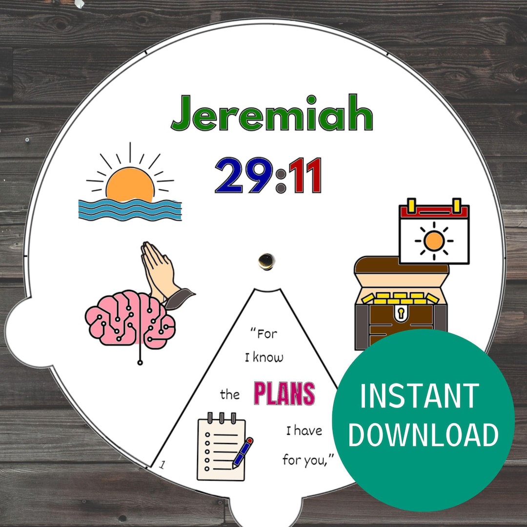 Jeremiah 29:11 Coloring Wheel, Printable Sunday School Crafts, Jeremiah ...