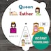 Queen Esther Coloring Wheel, Printable Sunday School Craft, Purim Bible ...