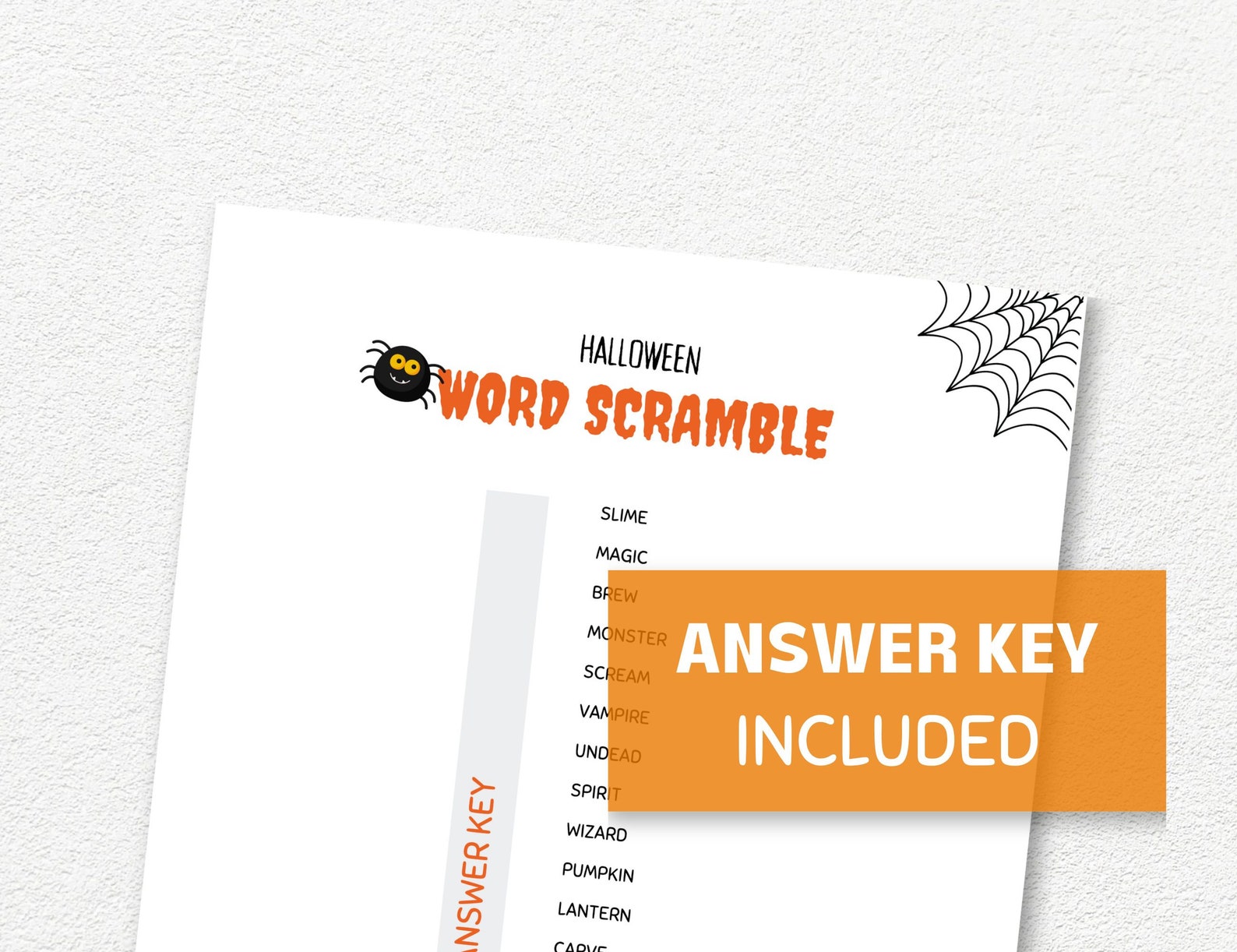 Halloween Word Scramble Printable Halloween Word Scramble for - Etsy
