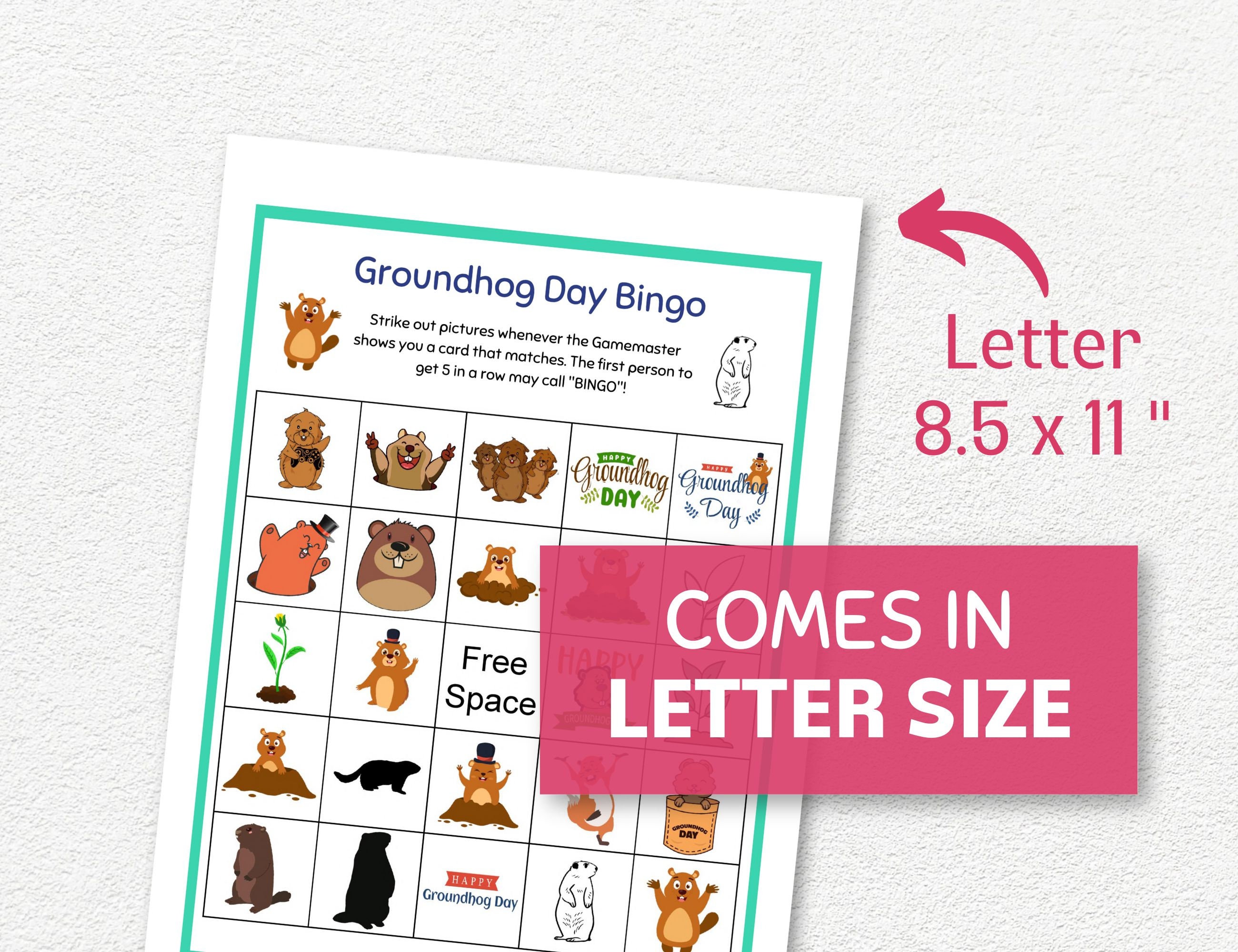 Groundhog Day Bingo, 50 Bingo Cards Printable, Groundhog Day Games - Etsy