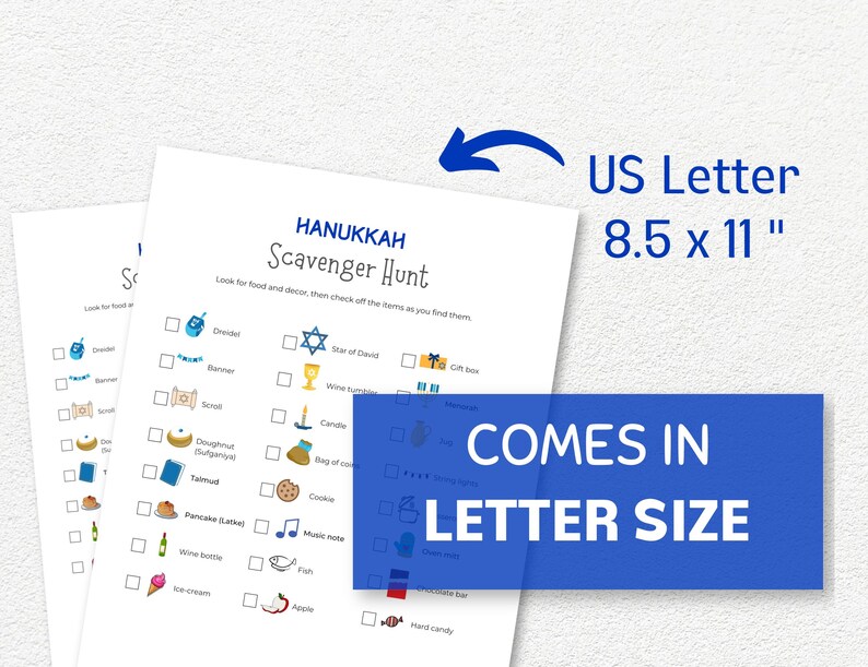 Hanukkah Scavenger Hunt Printable, Chanukah Scavenger Hunt for Kids and ...