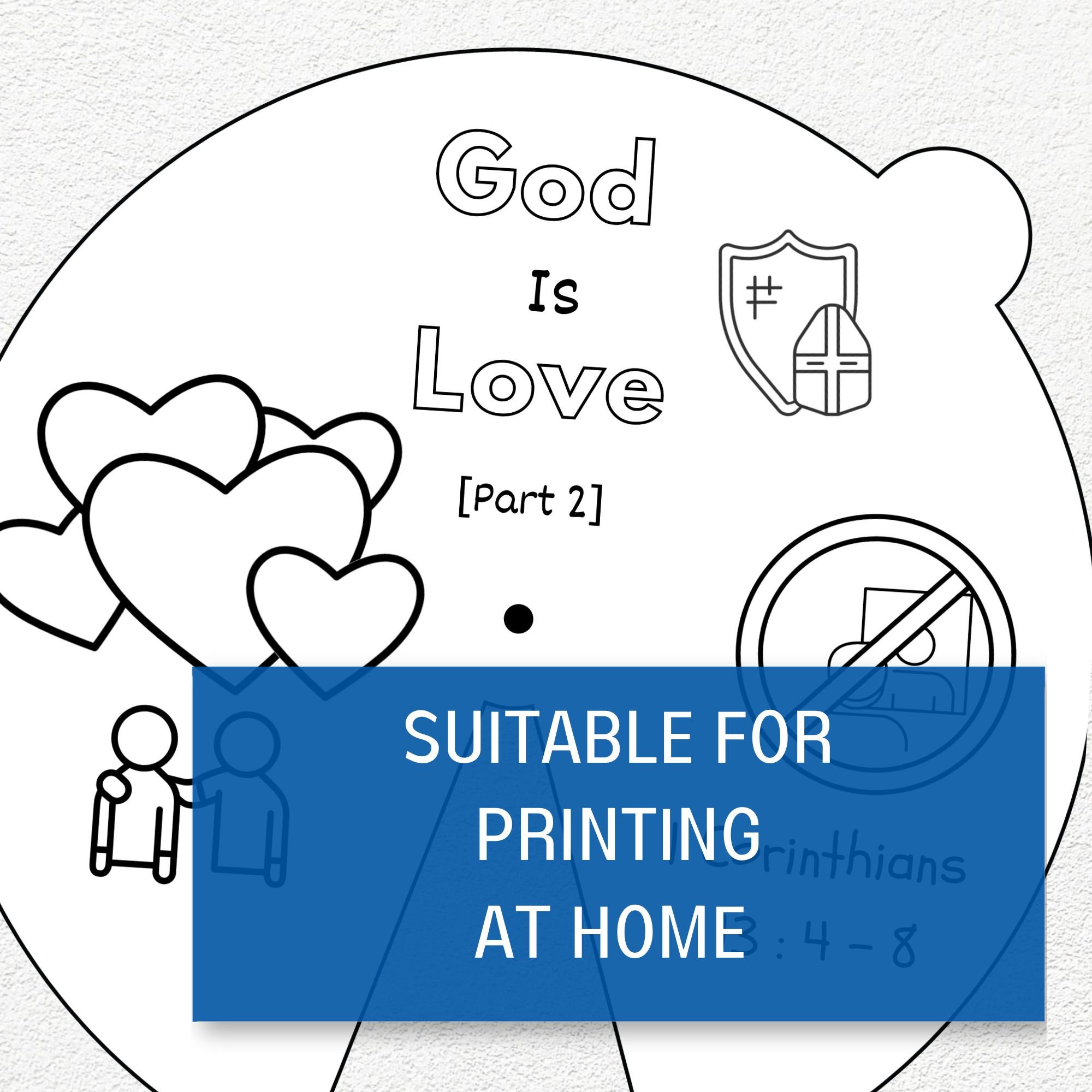 God is Love Coloring Wheels, 1 Corinthians 13 Craft, Printable Sunday ...