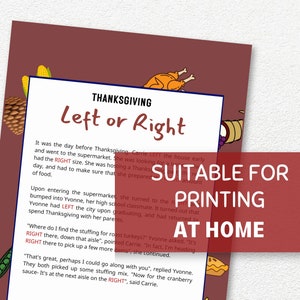 Thanksgiving Left Right Game Printable, Thanksgiving Pass the Prize ...