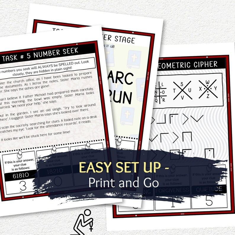Lent Escape Room Game, 12 PDF Printable Puzzles, Ash Wednesday Activity ...