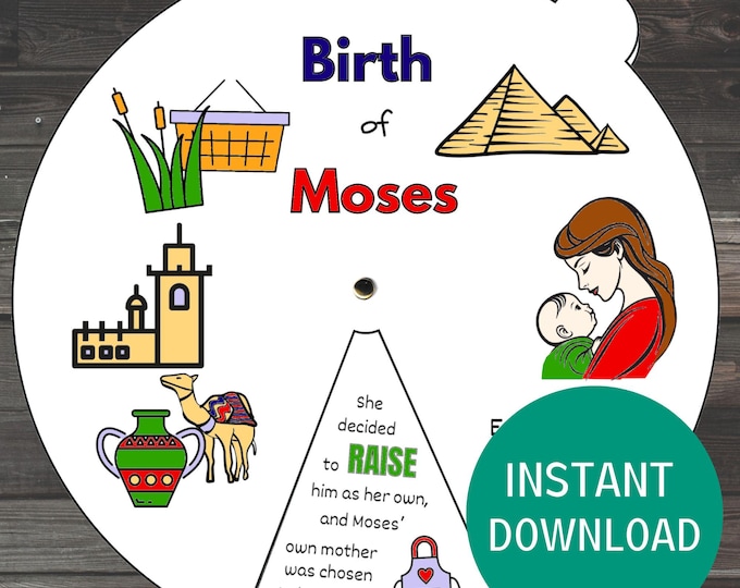 Birth of Moses Printable Activity Sheets for Sunday School || Bible ...