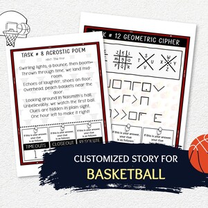 Basketball Escape Room, 12 Printable Puzzles, Time Machine Escape Room ...