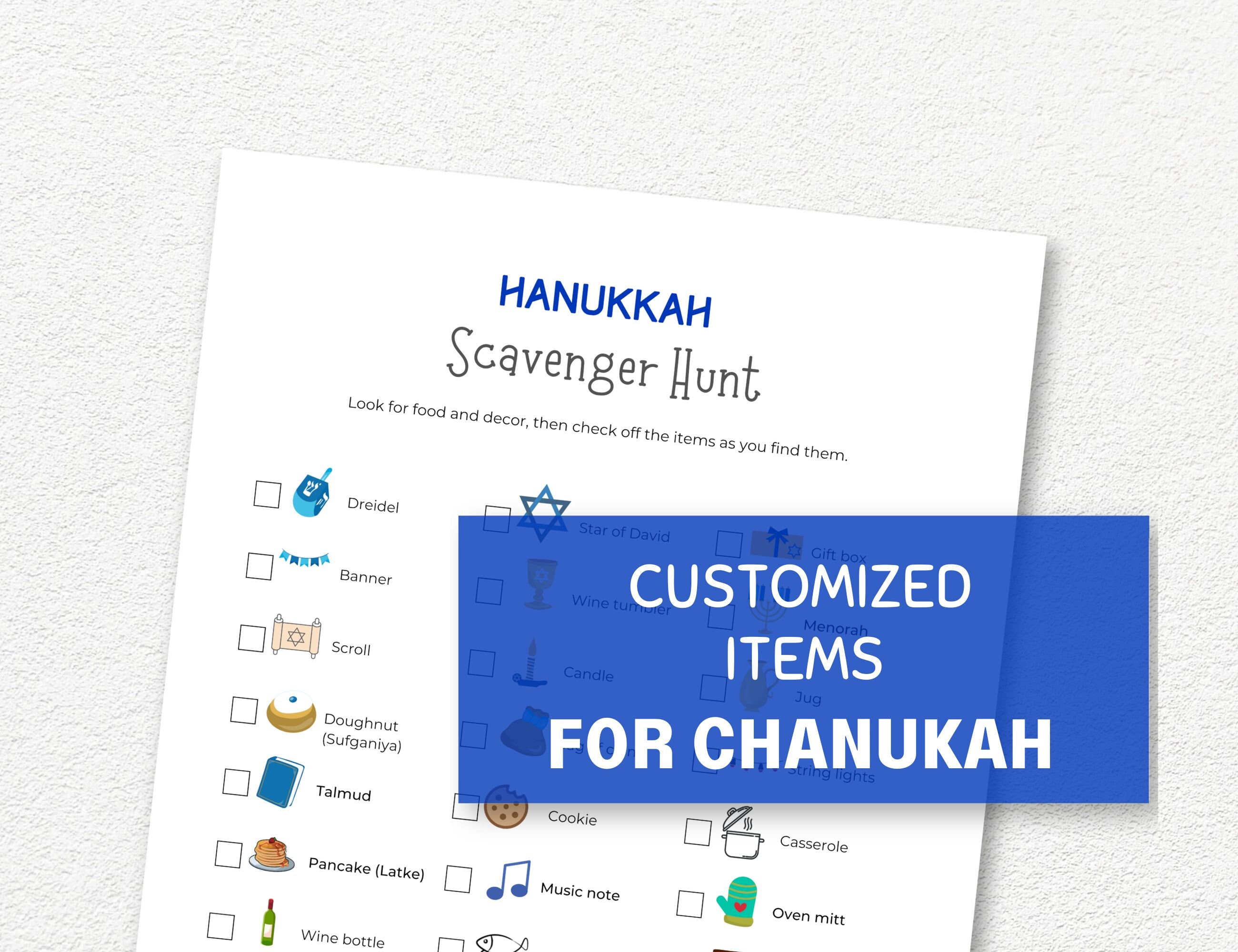 Hanukkah Scavenger Hunt Printable, Chanukah Scavenger Hunt for Kids and ...