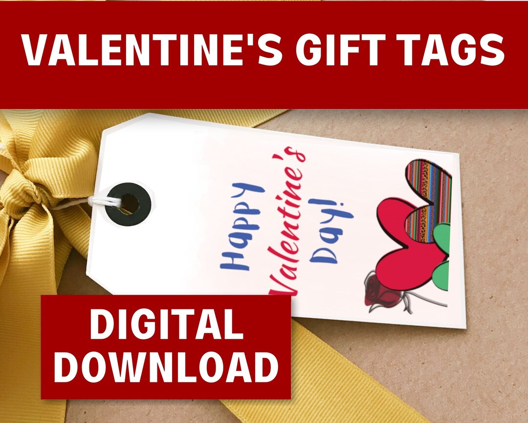Valentine's Day Printable Gift Tags, Set of 9 - Etsy