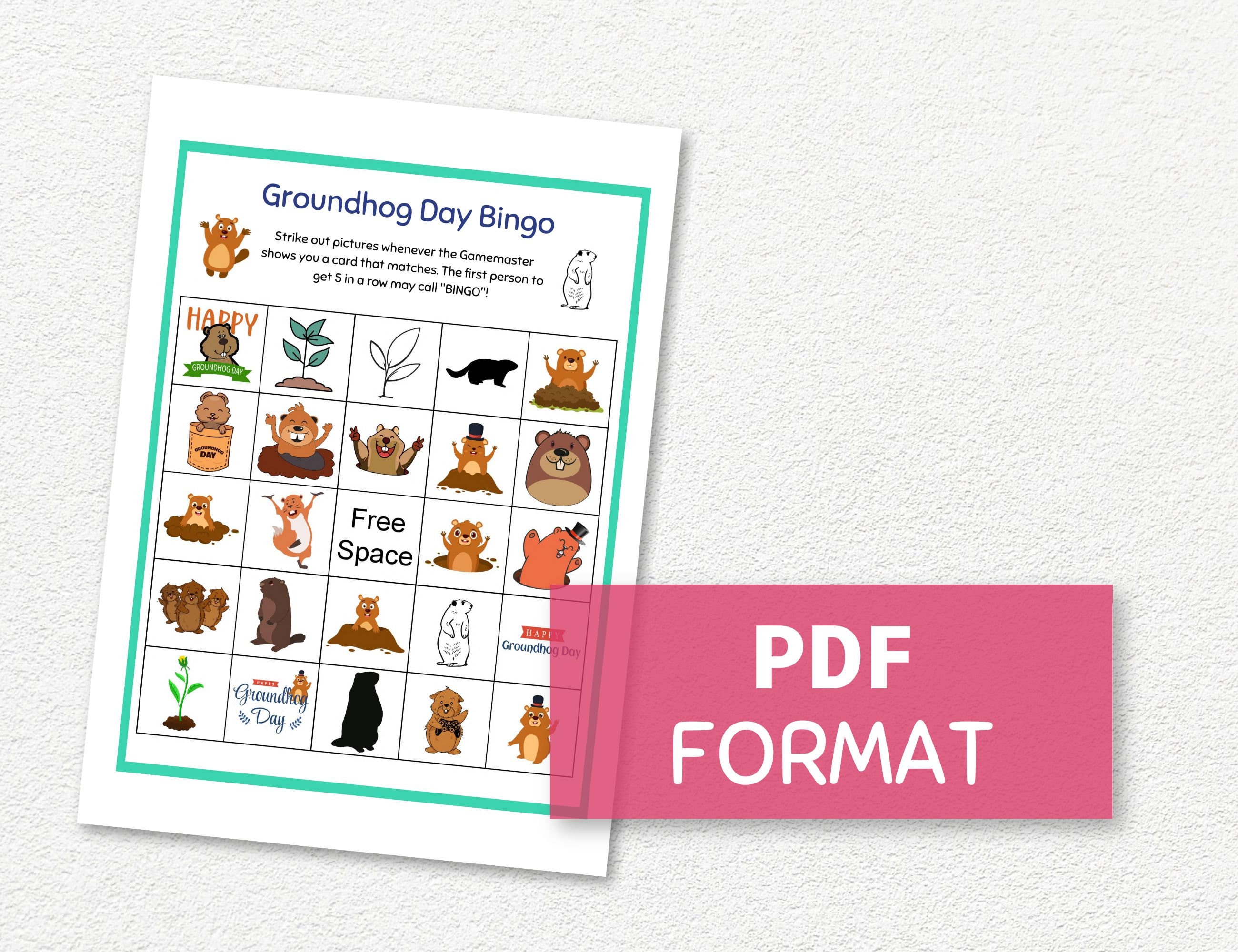 Groundhog Day Bingo, 50 Bingo Cards Printable, Groundhog Day Games - Etsy