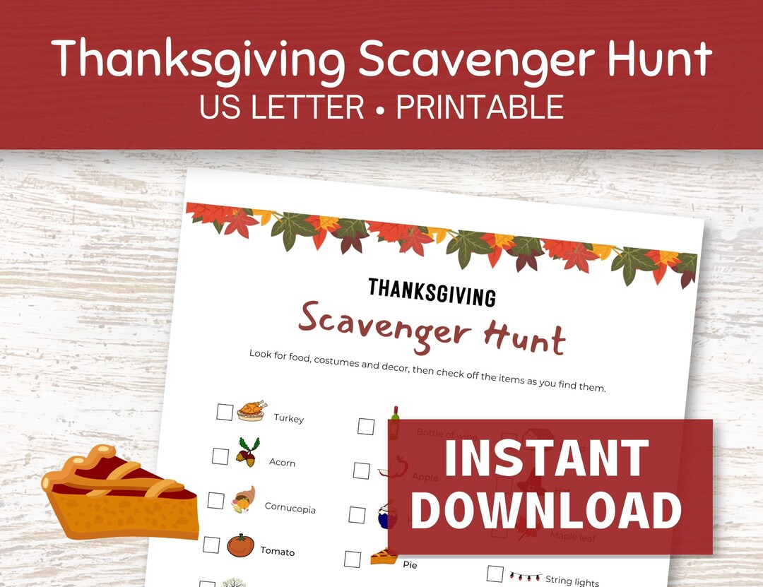 Thanksgiving Scavenger Hunt Printable, Thanksgiving Scavenger Hunt for ...