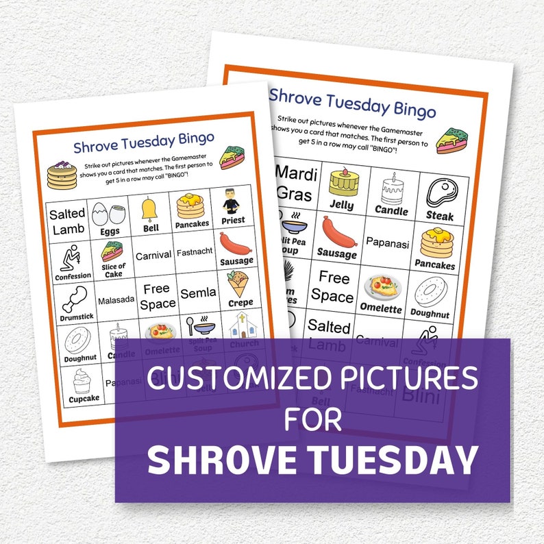 Shrove Tuesday Bingo, 50 Printable Bingo Cards, Pancake Day Activities ...