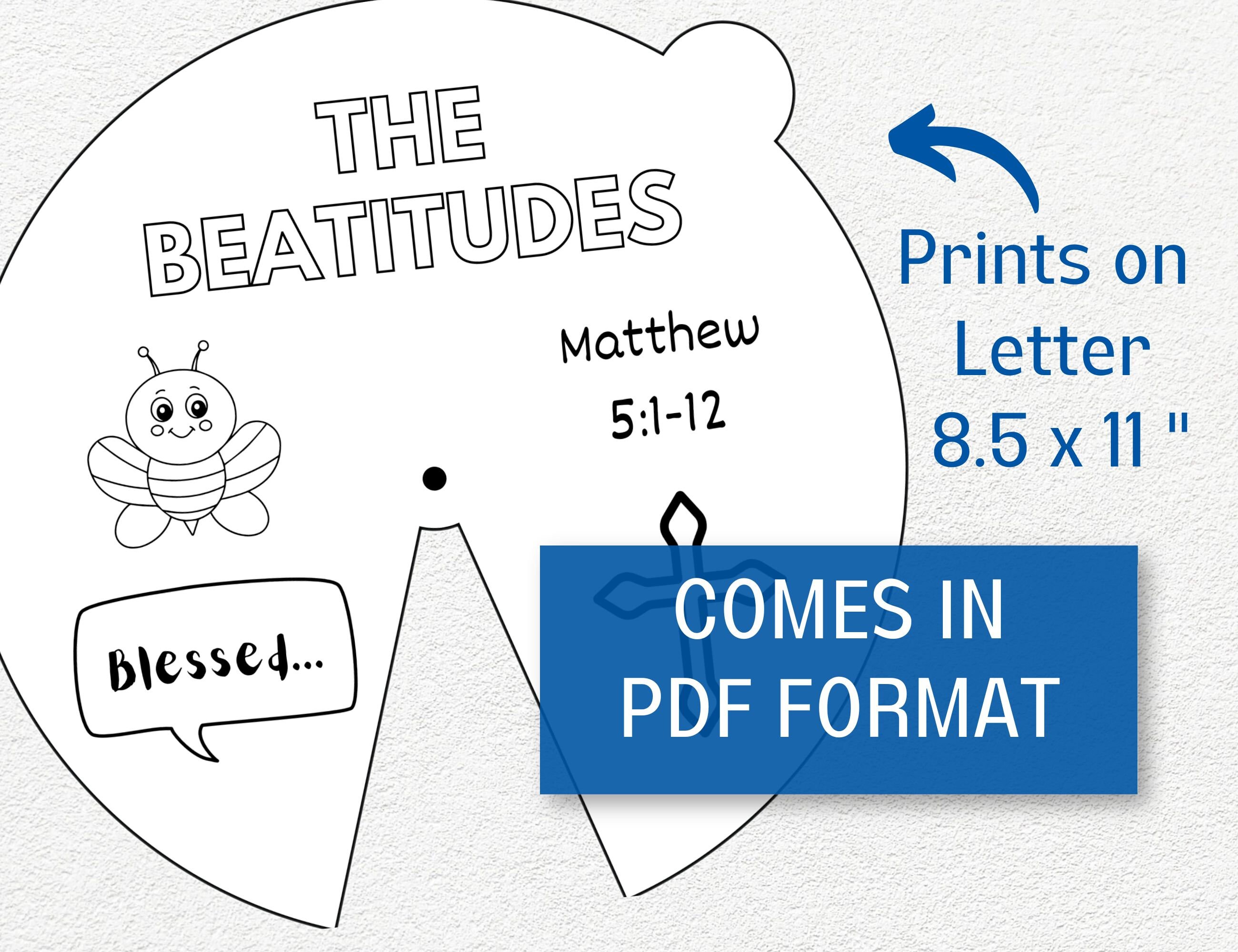 The Beatitudes Coloring Wheel, Beatitudes Craft Printable, Kids Bible ...