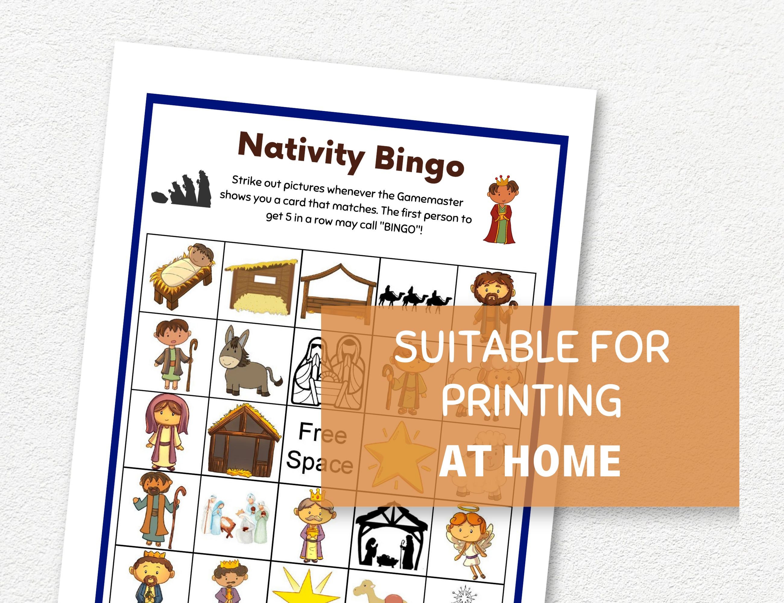 Nativity Bingo for Kids and Adults 25 Printable Nativity - Etsy