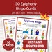 Epiphany Bingo Cards, 50 Bingo Printable Cards for Three Kings Day ...