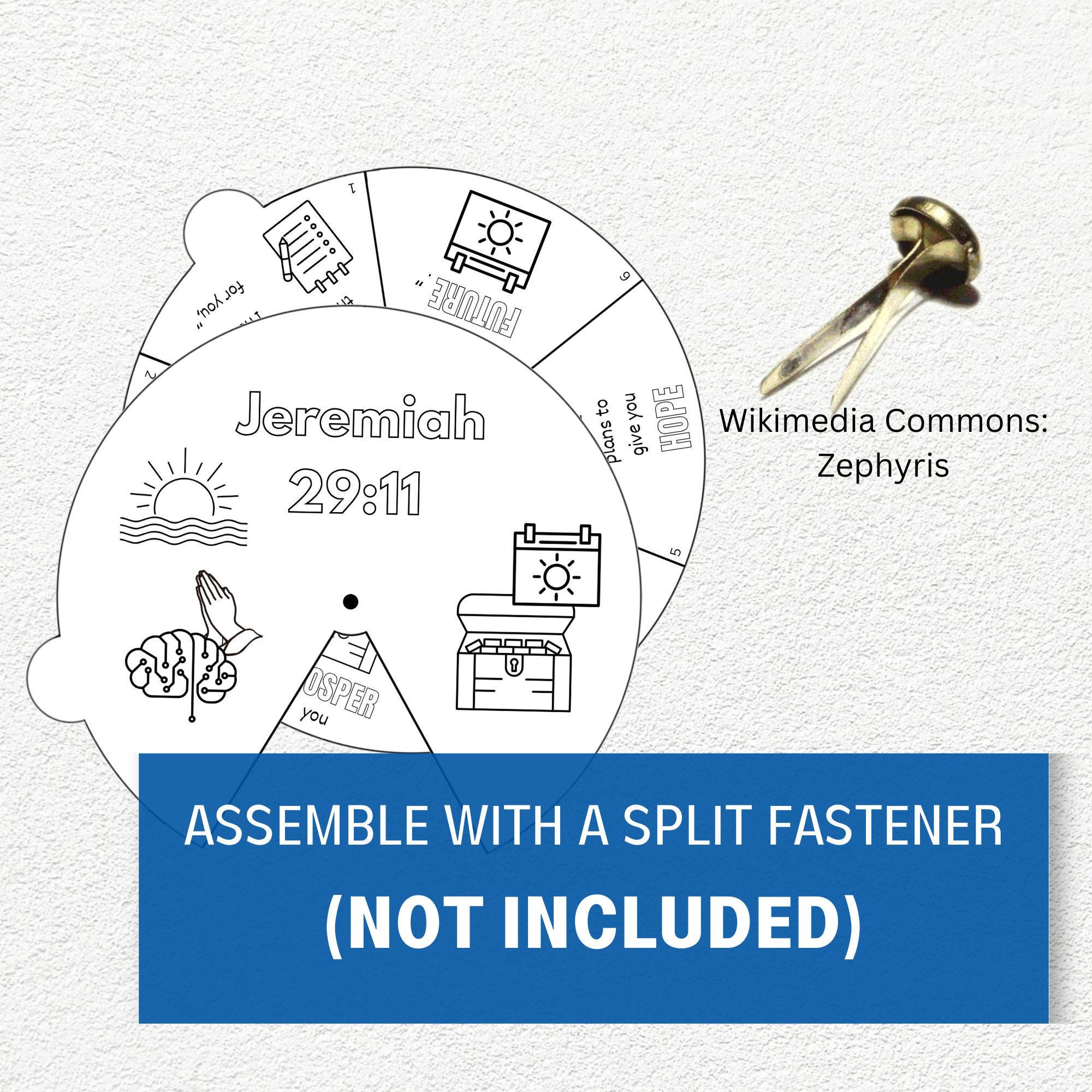 Jeremiah 29:11 Coloring Wheel, Printable Sunday School Crafts, Jeremiah ...