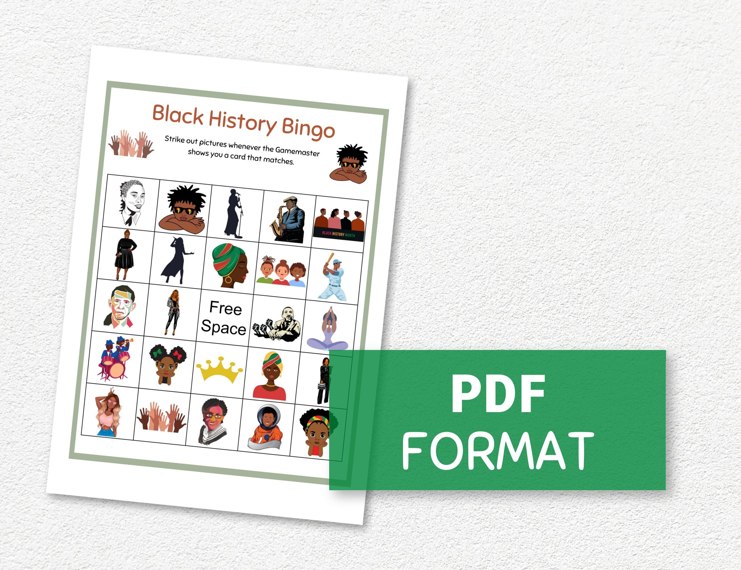 Black History Month Bingo, 50 Bingo Printable Cards, Black History ...