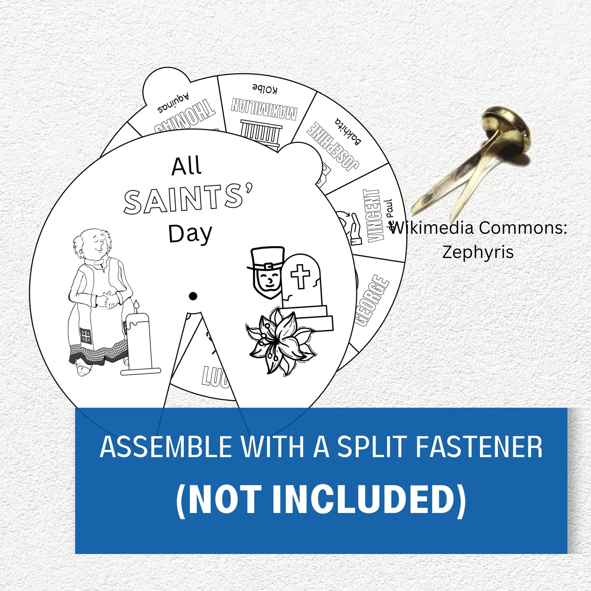 All Saints’ Day Coloring Wheel, Printable Sunday School Activities, All ...