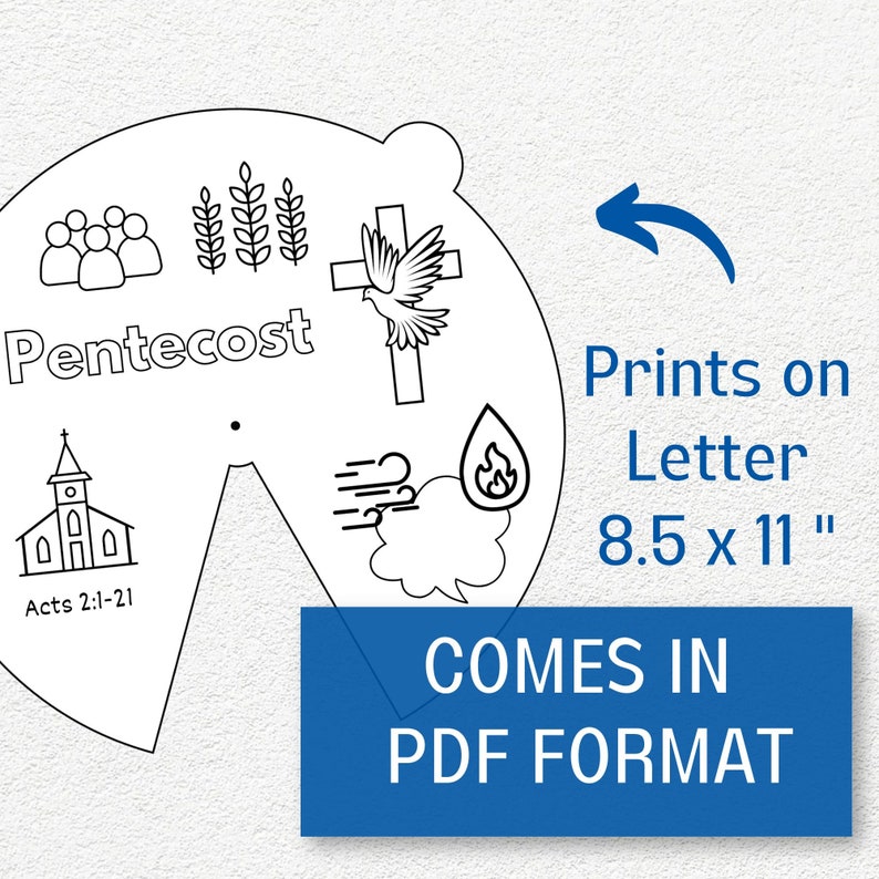 Pentecost Coloring Wheel, Printable Sunday School Lesson, Pentecost ...