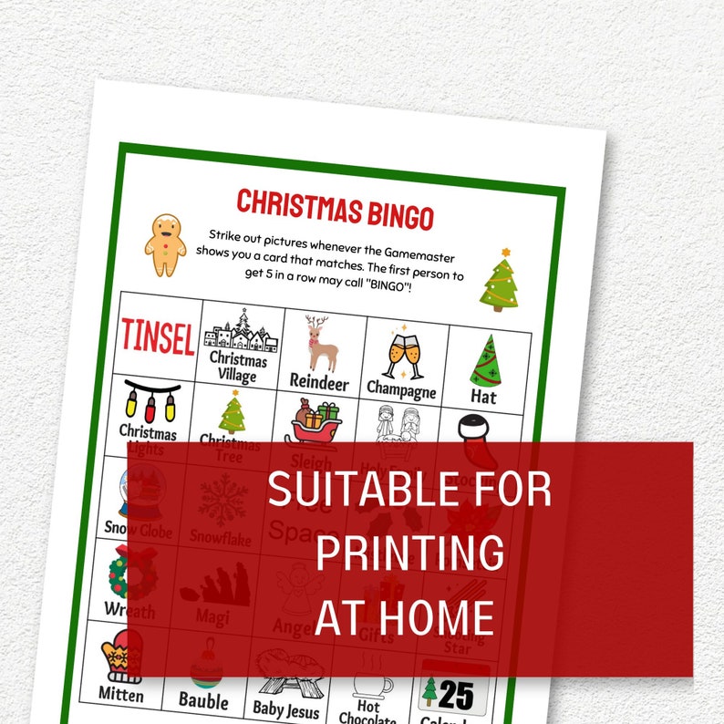 Christmas Bingo Game Printable, 50 Holiday Bingo Cards PDF, Christmas ...