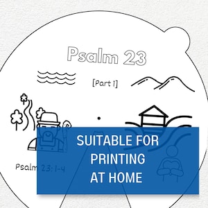 Psalm 23 Coloring Wheels, Printable Sunday School Craft, Kids Bible ...