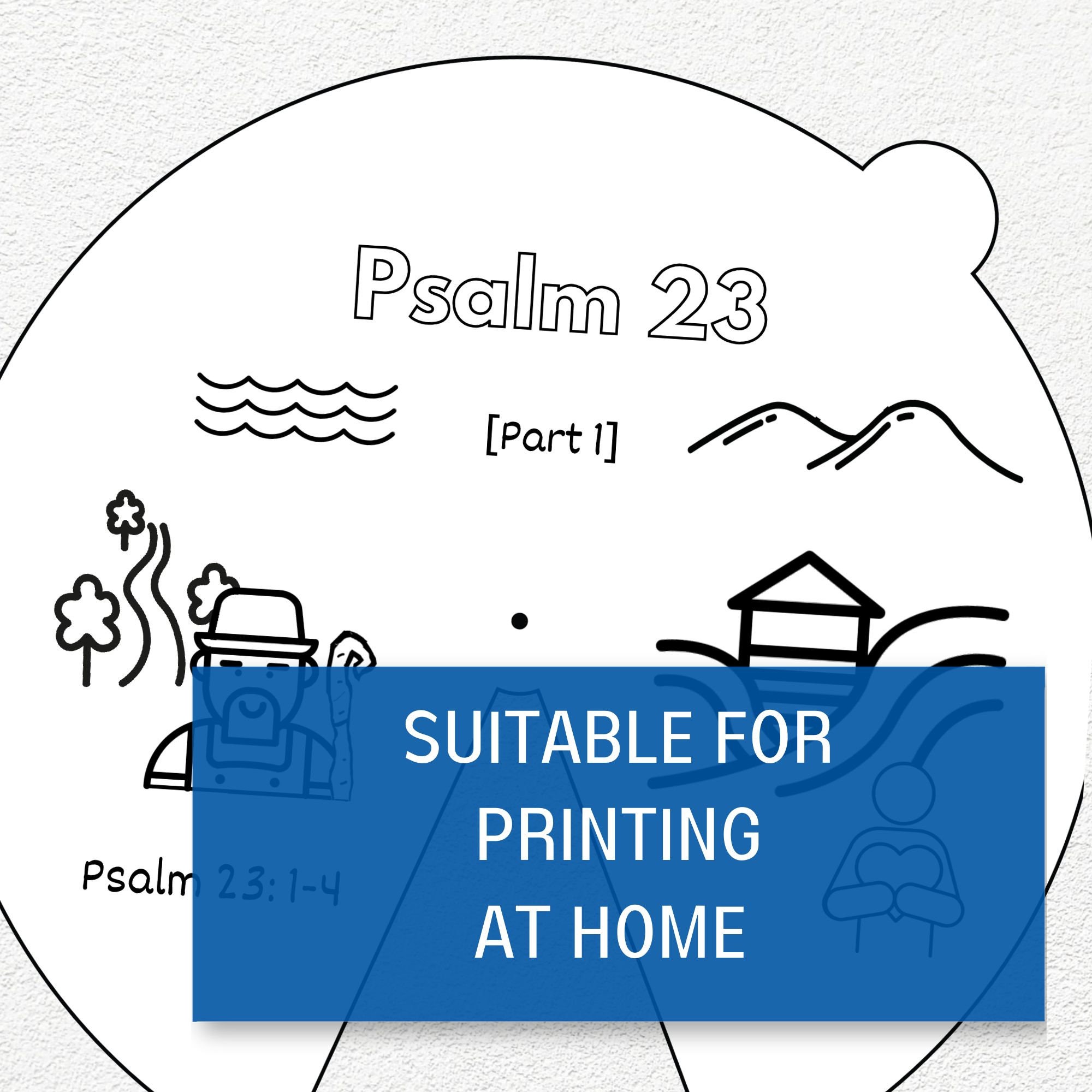 Psalm 23 Coloring Wheels, Printable Sunday School Craft, Kids Bible ...